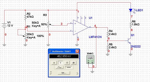 Multisim Opamp LM741 Uitgang U te hoog - Forum - Circuits Online